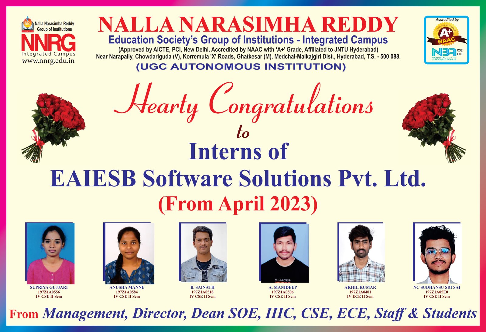 NNRG College of Engineering, Hyderabad, India