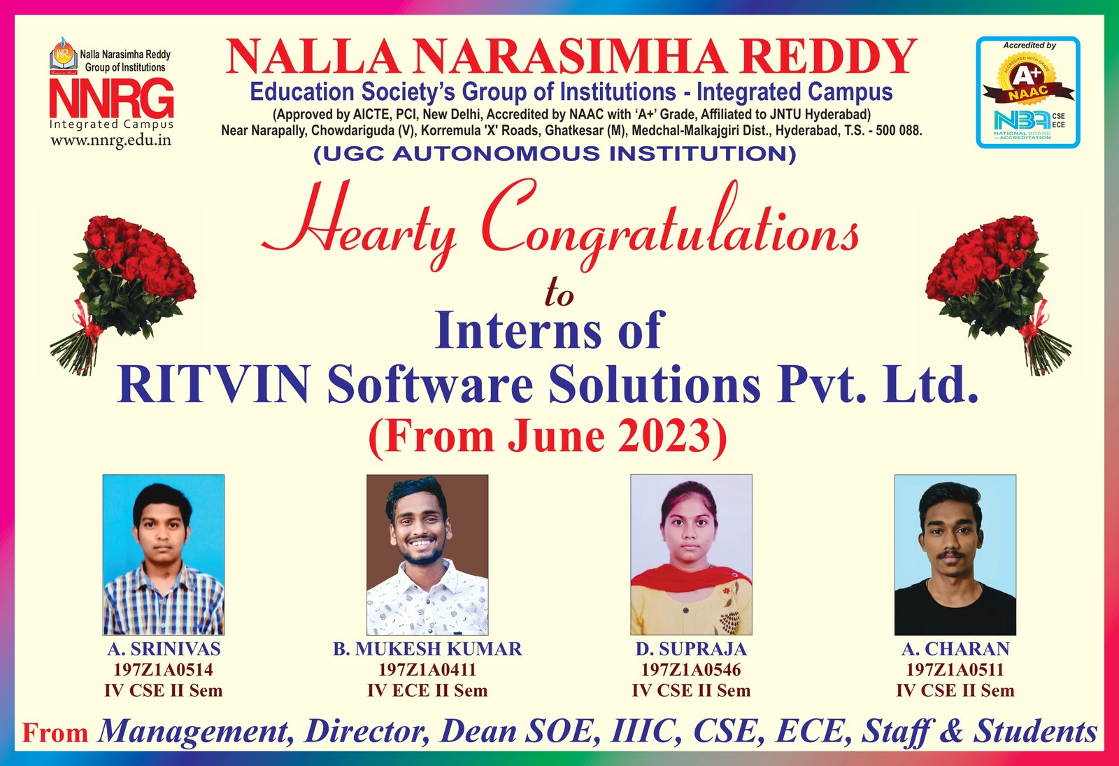 NNRG College of Engineering, Hyderabad, India